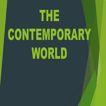The Contemporary World - Topics 1-4 | PDF