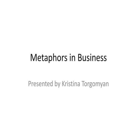 Metaphors in business | PPT