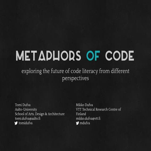 Metaphors of Code | PDF | Technology & Computing