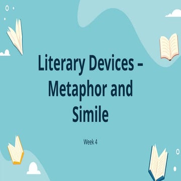 Metaphor vs Simile literature secondary and A level | PPT