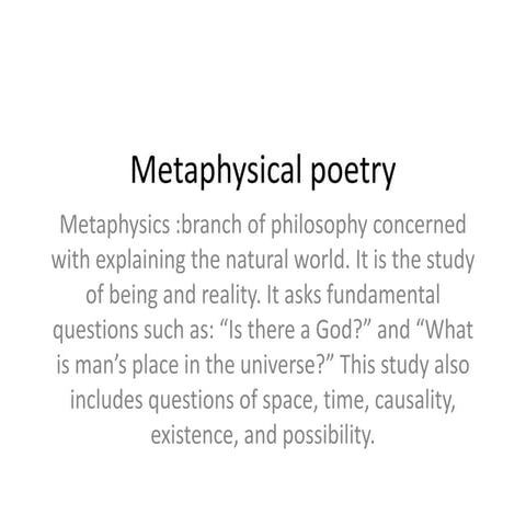 Metaphysical poetry ph.d thesis by bhawna bhardwaj | PPTX ...