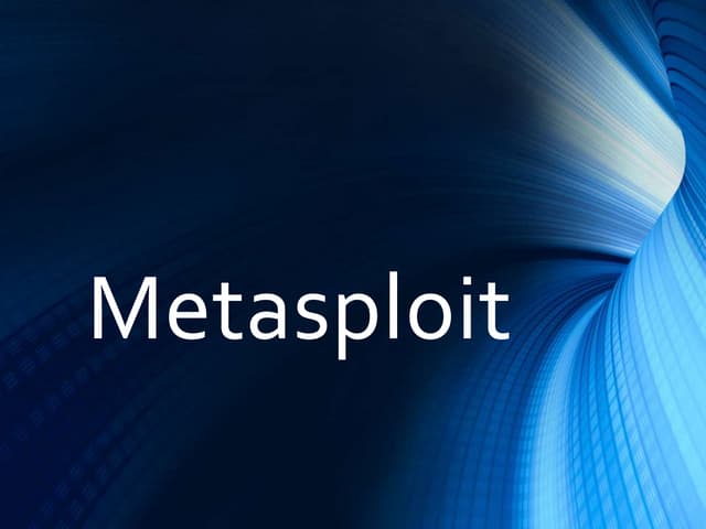 Metasploit Framework In Network Security Pptx Operating Systems