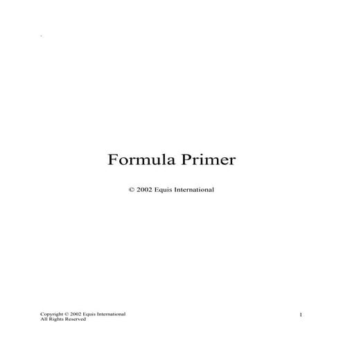 Metastock formula primer | PDF
