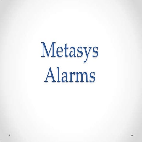 Metasys alarms | PPTX