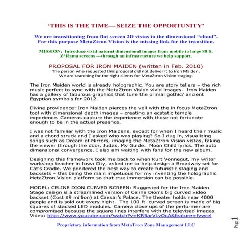 MetaZtron Music Tour Example Iron Maidens | PDF