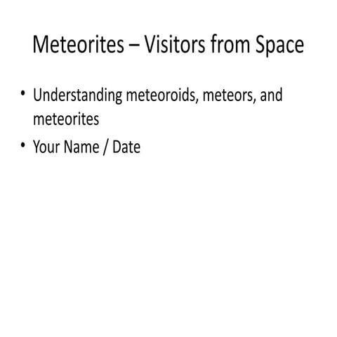 Meteorite_Presentation of geology students | PPT