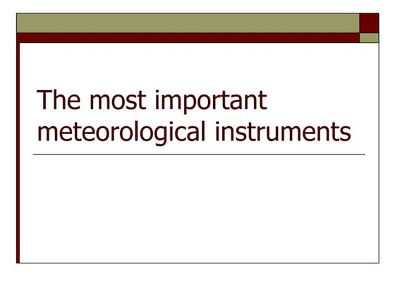 meteorological instruments | PPT