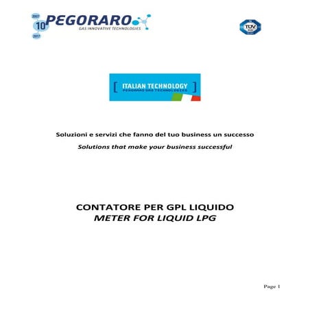 Contatore per GPL liquido - Meter for liquid LPG | PDF
