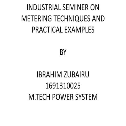 Metering techniques and practical examples | PPTX