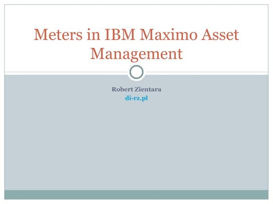 Failure Codes in IBM Maximo Asset Management | PPT