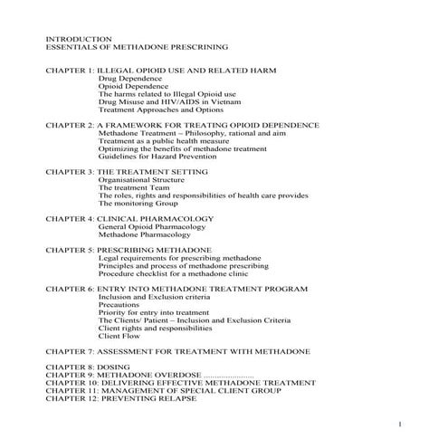 Methadone Clinical Guidelines | DOC