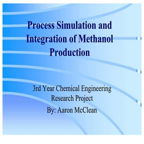 Process Simulation and Integration of Methanol | PDF