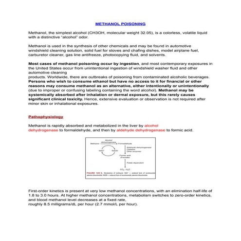 METHANOL POISONING - Pathophysiology , Clinical Features and Diagnosis.pdf