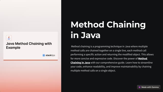 Chaining In Java Unlocking The Power Of Java Programming Ppt