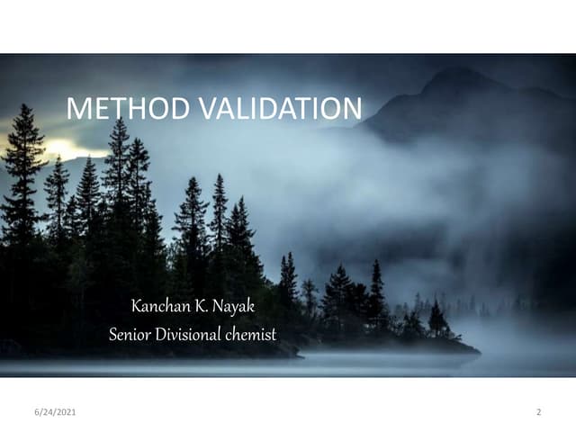 Method Validation - Limit of Detection, Quantitation limits and ...