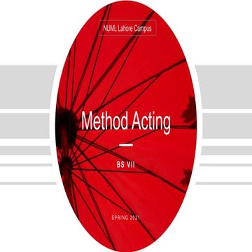 Method acting - BS VII | PPTX