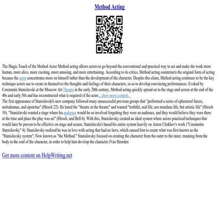 Method Acting | PDF