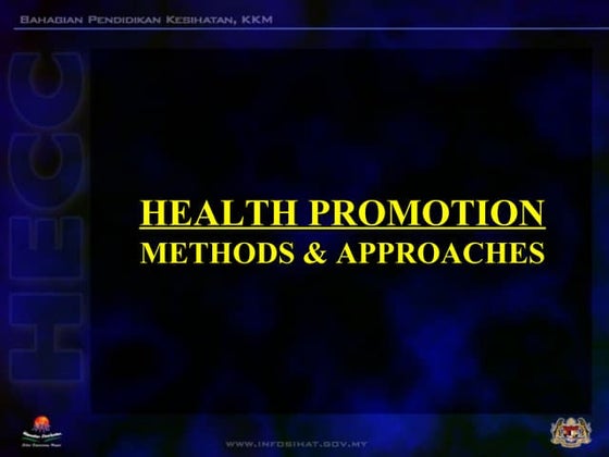 PRINCIPLES OF HEALTH PROMOTION AND HEALTH EDUCATION.pptx | Healthy Living