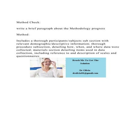 Method Check write a brief paragraph about the Methodology .docx | Science