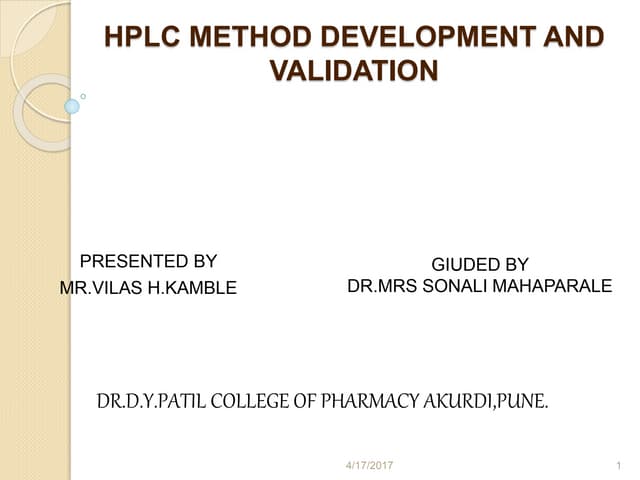 HPLC method development | PPTX