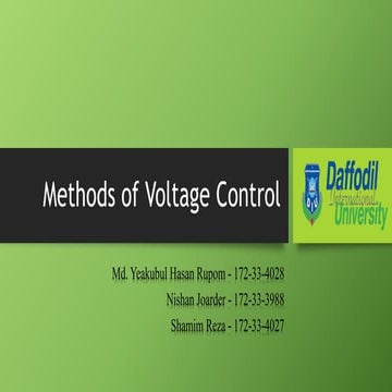 Methode of voltage control TD | PPTX