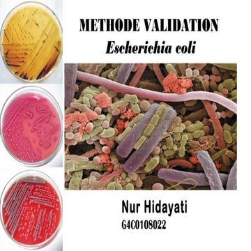 Methode validation for e.coli