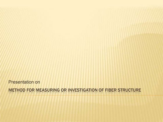 Methods of investigation of structure | PPT