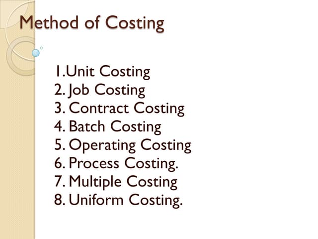 Job costing | PPTX