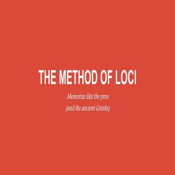 Method of loci (memory palace technique) | PPTX