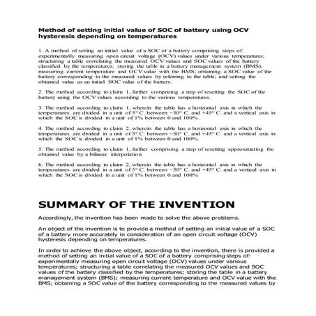 Method of setting initial value of SOC of battery using OCV hysteresis ...