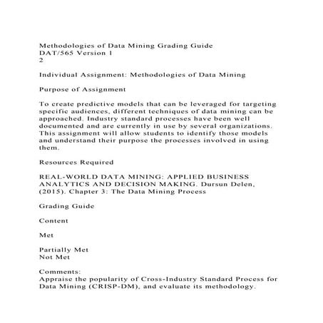 Methodologies of Data Mining Grading GuideDAT565 Version 12.docx