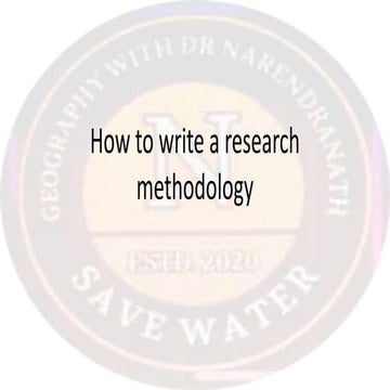 How to write Research methodology Thesis | PPTX