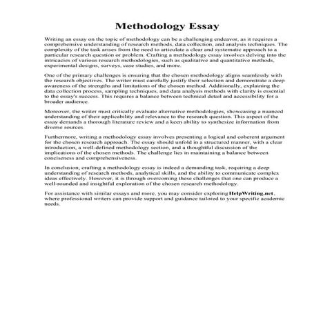 Methodology Essay | PDF