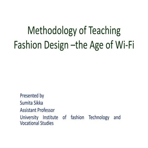 Methodology of teaching fashion design | PPTX
