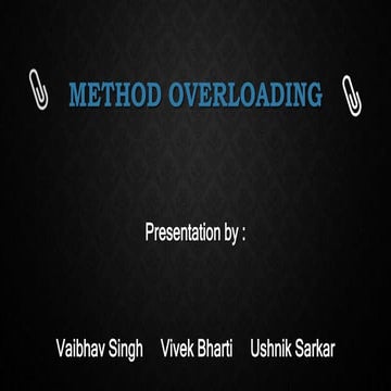 Method Overloading Pptx Programming Languages Computing 