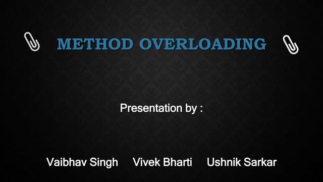 Method Overloading Pptx Programming Languages Computing