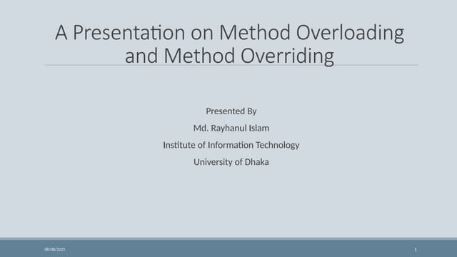 Method Overloading in Java | PPTX
