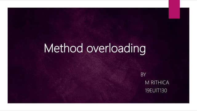Method Overloading In Java | PDF