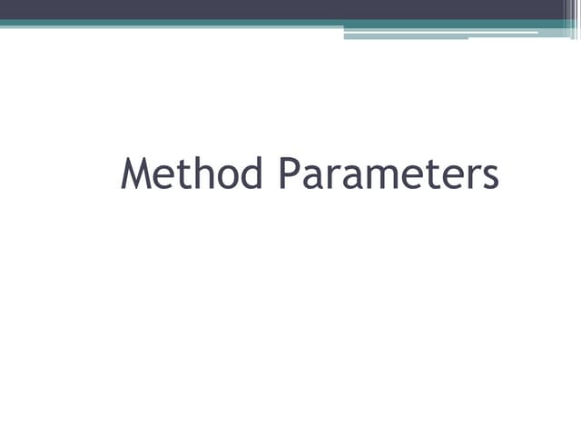 Method Parameters In C All Types Of Parameter Passing In C Ppt
