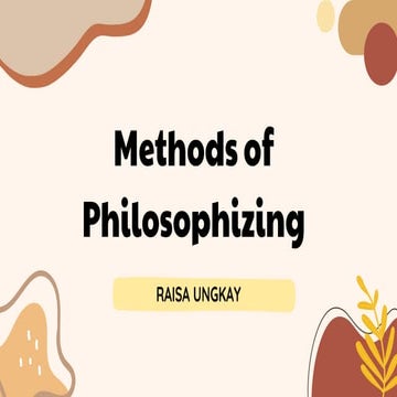 Methods of Philosophizing Senior High Grade 12 | PDF