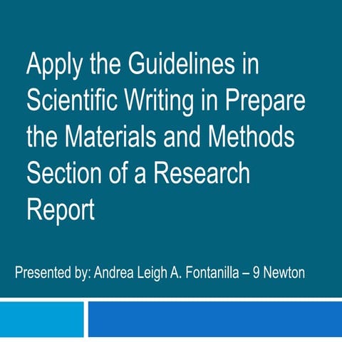 Guidelines in Scientific Writing (Materials and Methods) | PPTX | Science