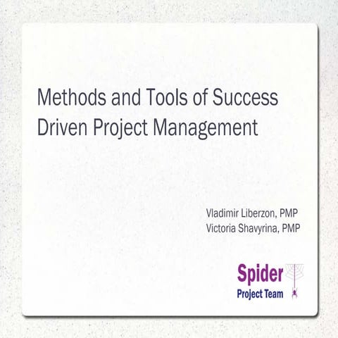 Methods and tools_of_success_driven_project_management | PPT