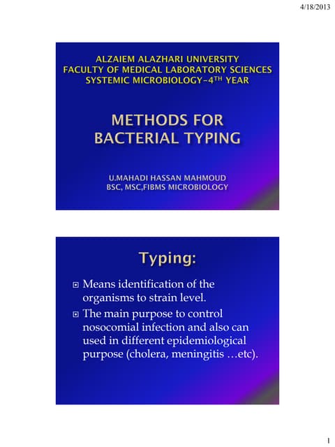 Methods For Bacterial Typing Pdf Infectious Diseases Diseases And Conditions