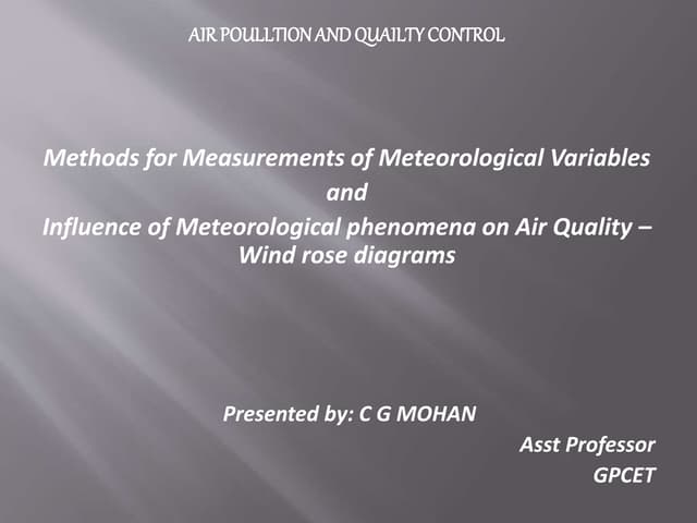 Methods For Measurements Of Meteorological Variables Pptx