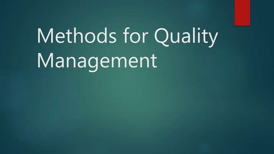 Software quality management | PPT