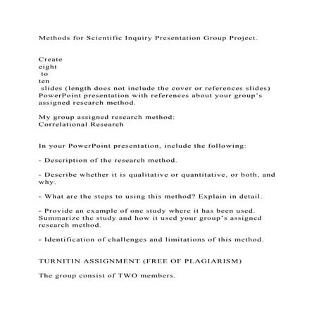 Methods for Scientific Inquiry Presentation Group Project.Crea.docx ...