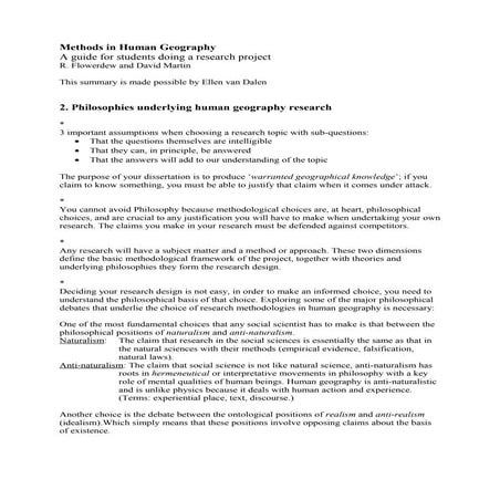 Methods in human_geography | DOC