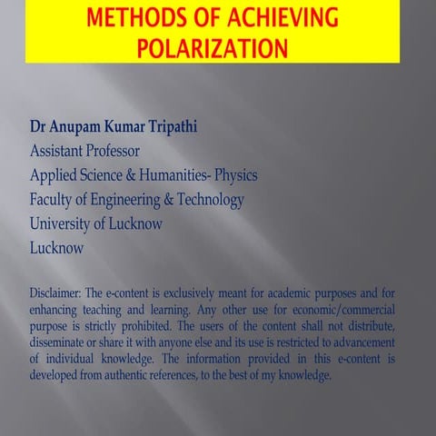 Methods Of Achieving Polarization02 Pptx