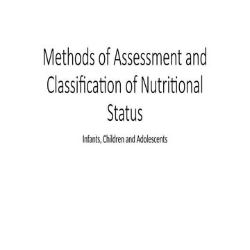 methods to classify malnutrition | PPTX