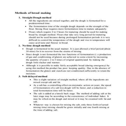 Methods of bread making | DOCX